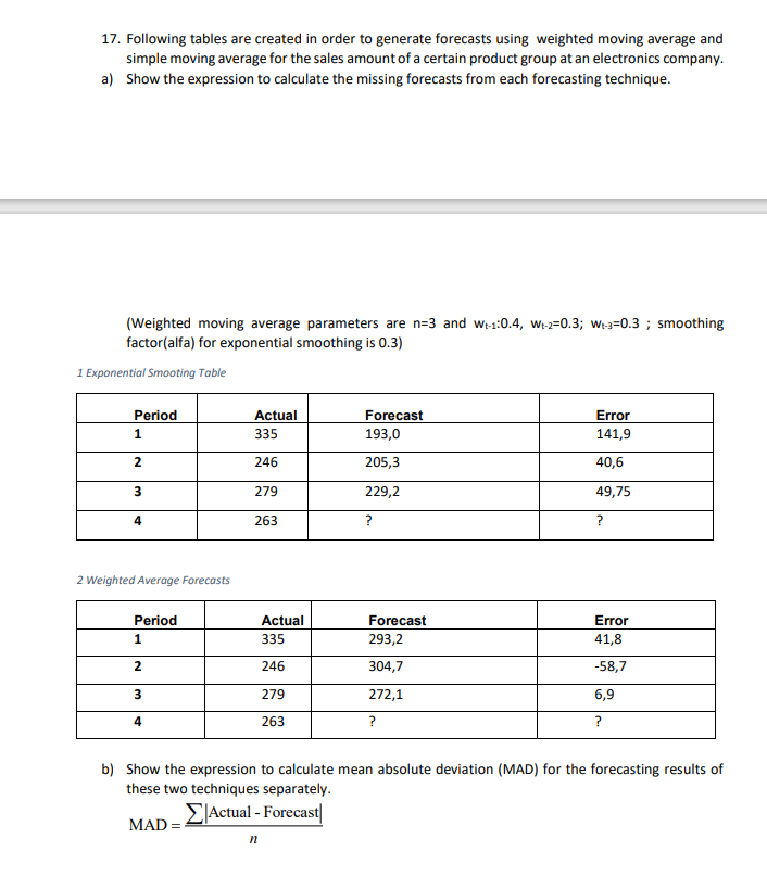 Solved 17. Following tables are created in order to generate | Chegg.com