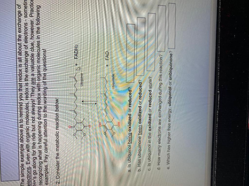 Solved Part 2. Redox reactions For each example below | Chegg.com