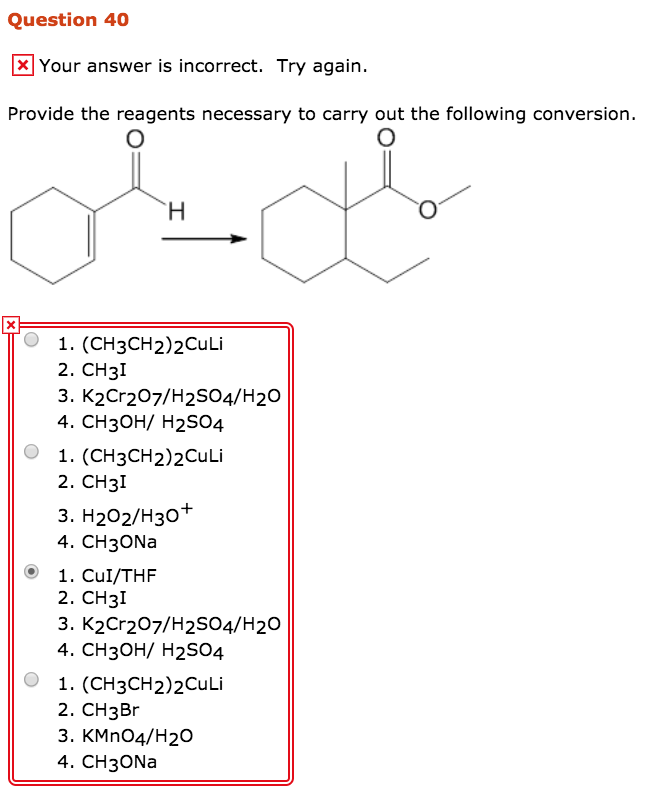 Solved Question 40 Your answer is incorrect. Try again | Chegg.com