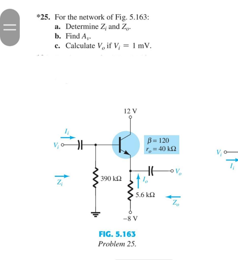 Solved = *25. For the network of Fig. 5.163: a. Determine Z; | Chegg.com