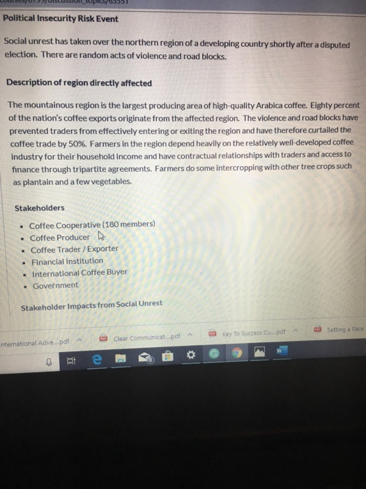 Solved due Mar 29 Discussion 4-Political Insecurity | Chegg.com