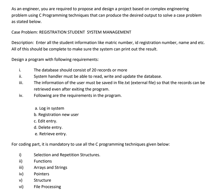 Solved As an engineer, you are required to propose and | Chegg.com