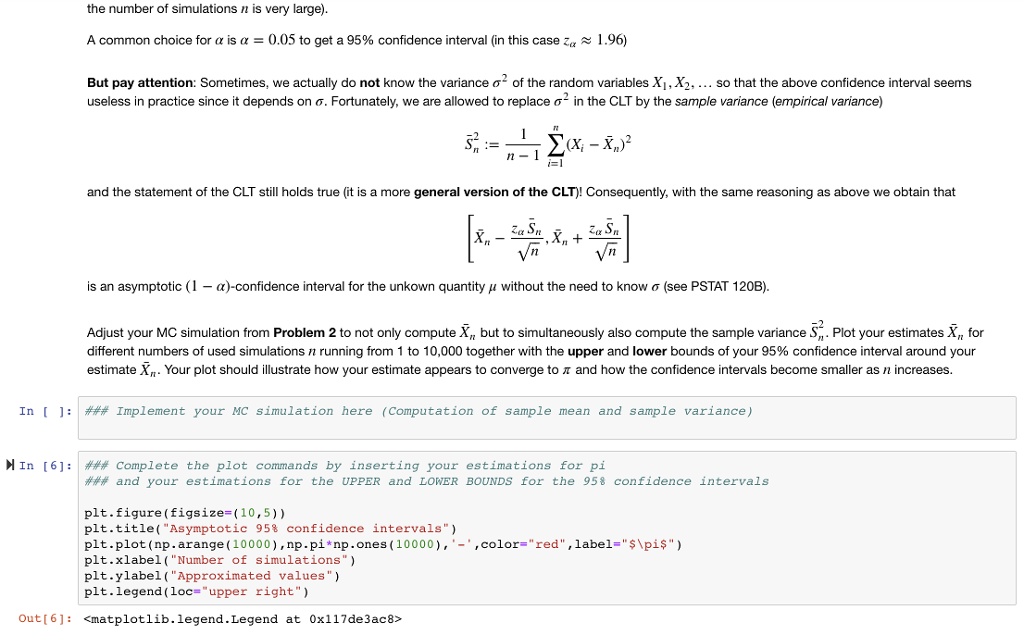 Python Homework 3: Monte Carlo Method The Monte Carlo | Chegg.com