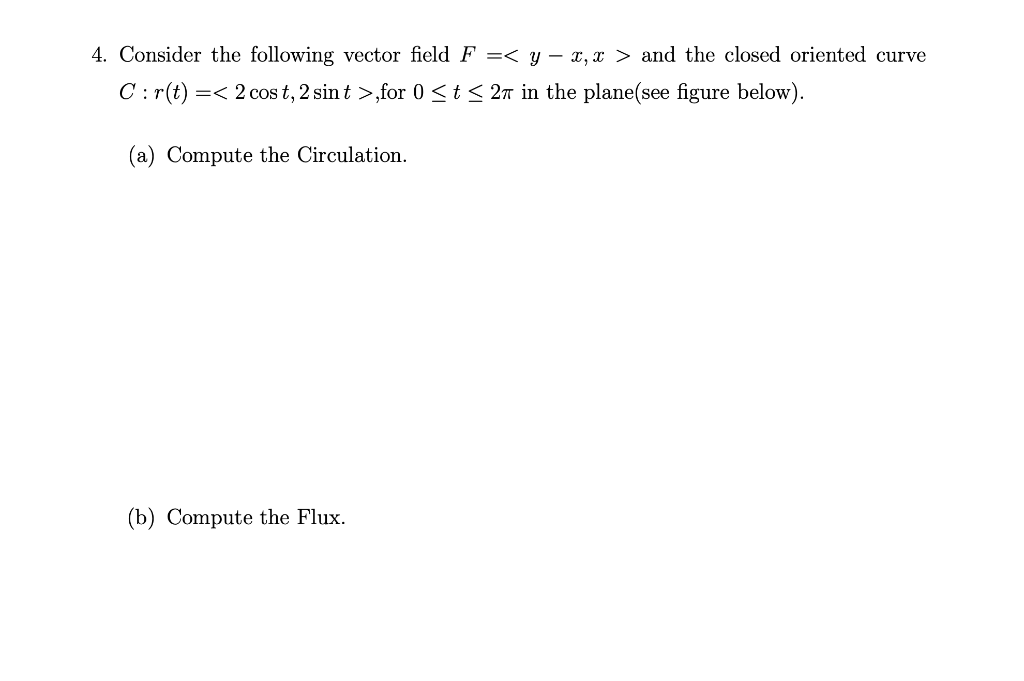 Solved 4. Consider the following vector field F