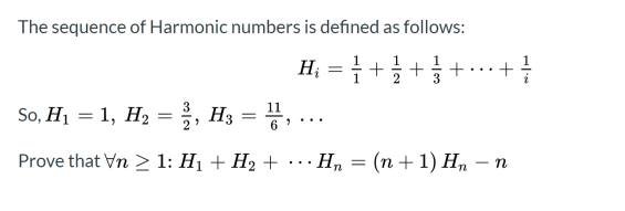 Solved The sequence of Harmonic numbers is defined as | Chegg.com