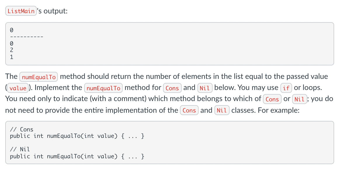 Solved Consider the following code implementing an immutable | Chegg.com