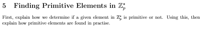 Solved 5 Finding Primitive Elements in Z* is primitive or | Chegg.com