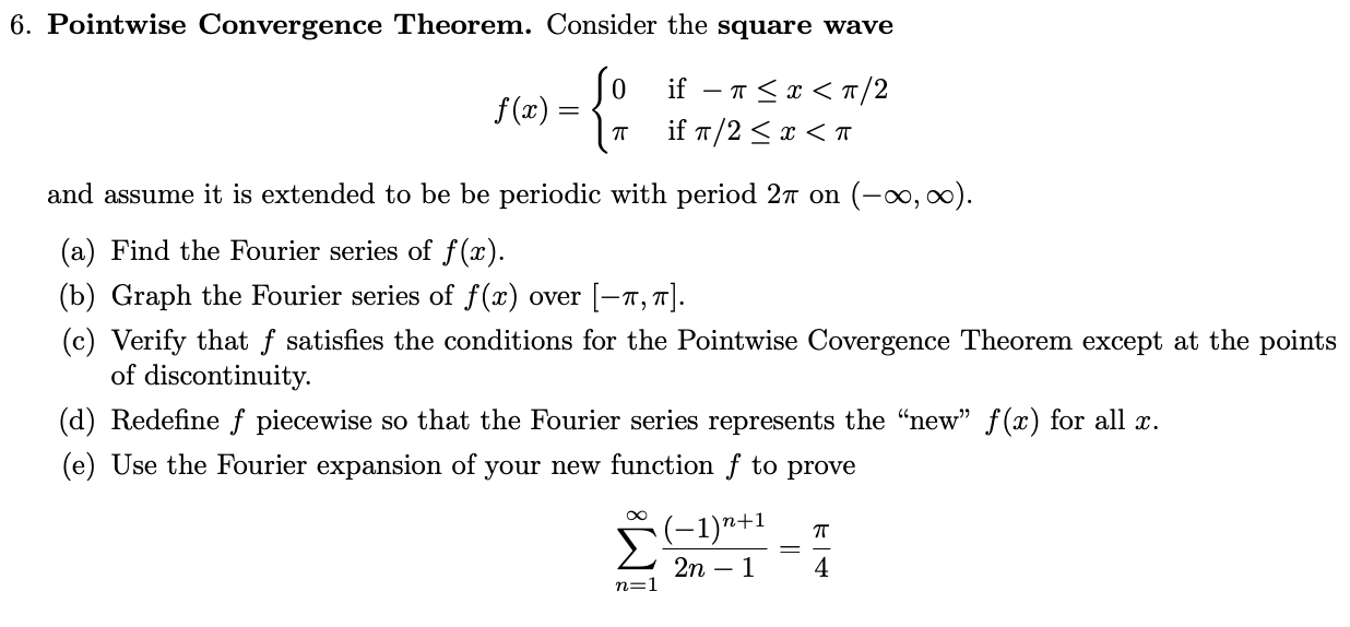 Solved 6. Pointwise Convergence Theorem. Consider the square | Chegg.com