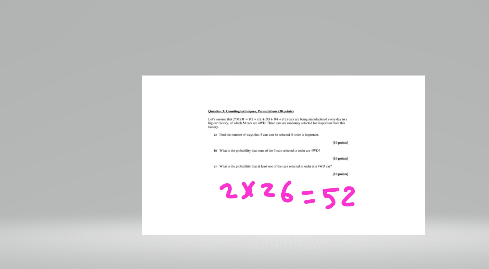 Solved Question 3: Counting techniques, Permutations (30 | Chegg.com