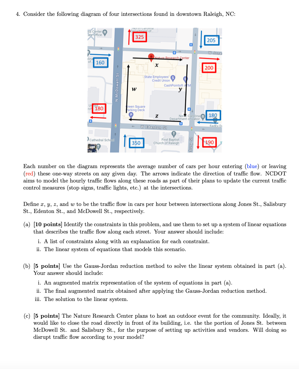 Solved Consider the following diagram of four intersections | Chegg.com