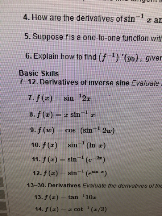 Solved Derivatives of inverse sine Evaluate f(x) = sin^-1 2x | Chegg.com