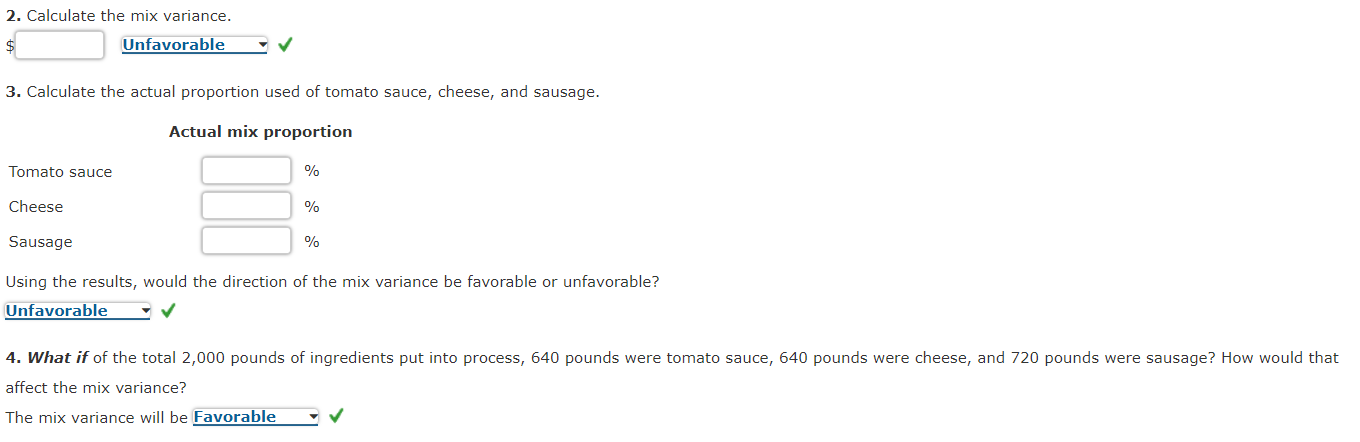 Solved Calculating the Direct Materials Mix Variance Mangia | Chegg.com