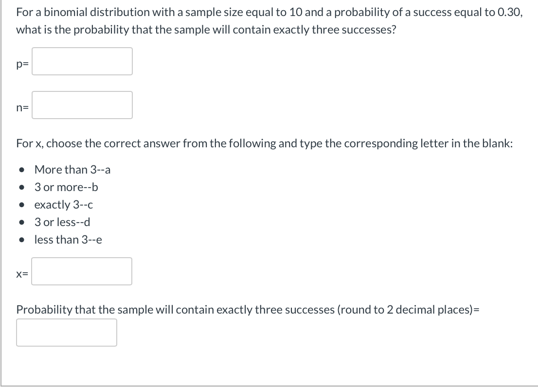 Solved For a binomial distribution with a sample size equal | Chegg.com