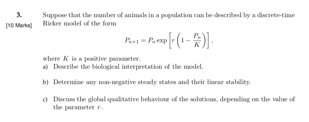 Solved 3. Suppose that the number of animals in a population | Chegg.com