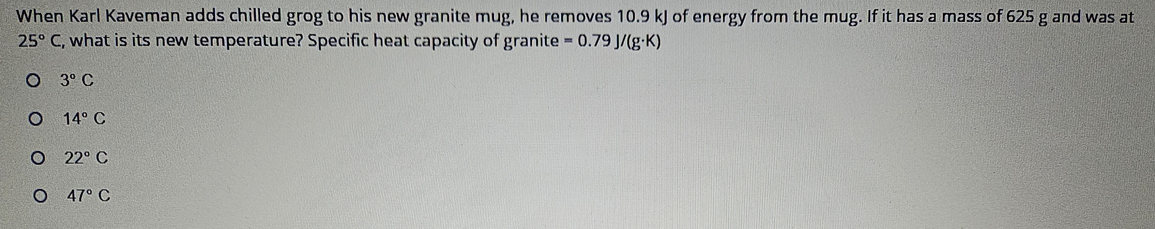 Solved When Karl Kaveman adds chilled grog to his new | Chegg.com