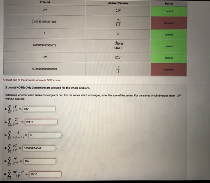 Solved Answer Preview DIV DIV correct 0.0173913043478261 115 | Chegg.com