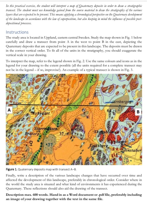 Drawing a Quaternary deposits’ profile | Chegg.com