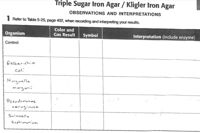 Solved TABLE 5-25 TSIA/KIA Results and Interpretations Table | Chegg.com