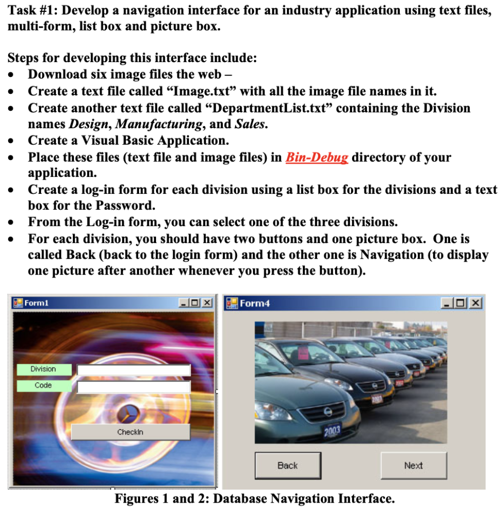 Solved Task \#1: Develop a navigation interface for an | Chegg.com