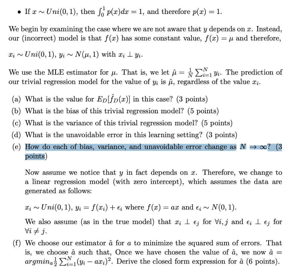 In this question, we will explore bias and variance | Chegg.com