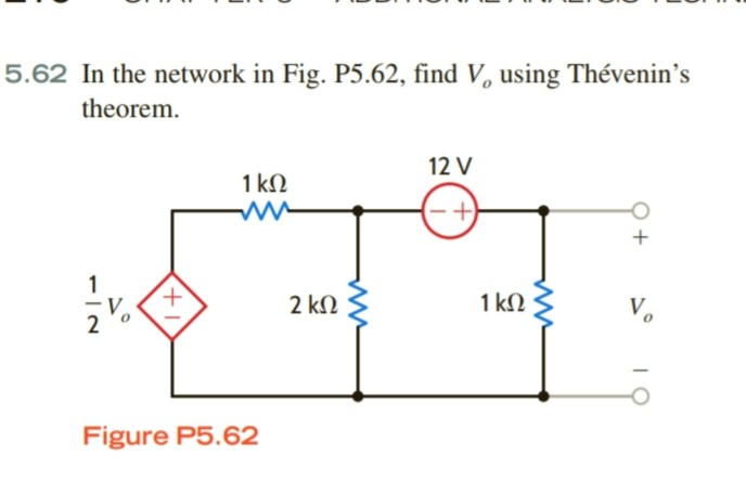 Solved 5.62 In the network in Fig. P5.62, find V, using | Chegg.com