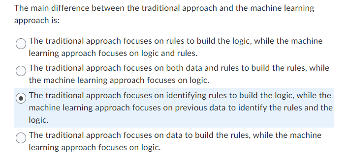 Solved The main difference between the traditional approach | Chegg.com