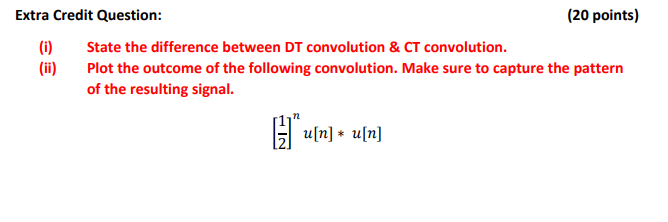 Solved Extra Credit Question: (20 points) (i) State the | Chegg.com