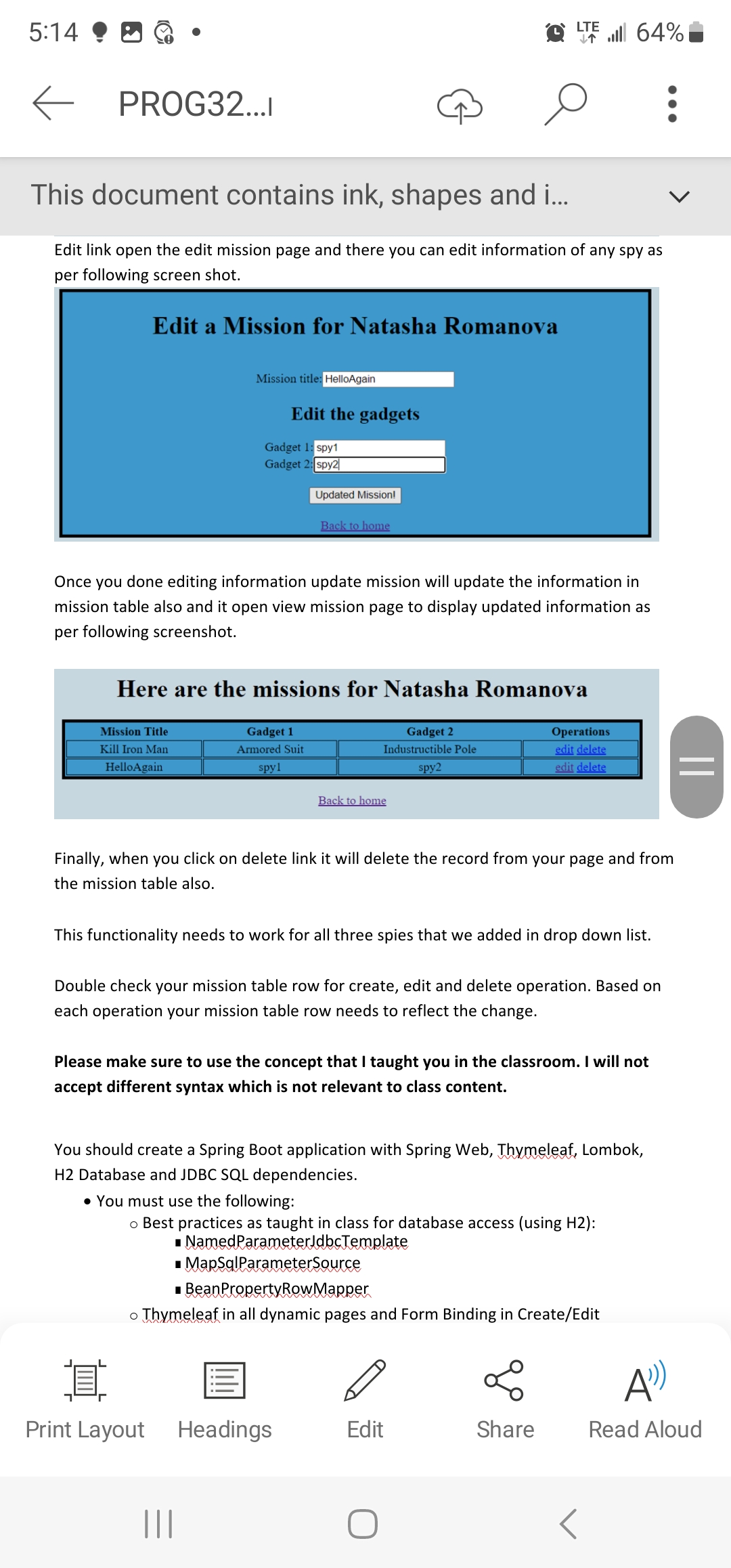 Solved Create Mission class as per following specification: | Chegg.com