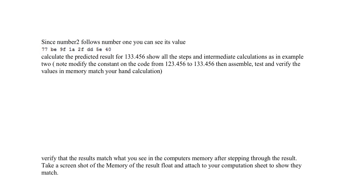 Solved The floating point processor requires information be | Chegg.com