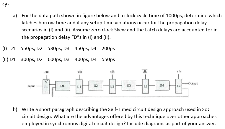 Solved Q9 a) For the data path shown in figure below and a | Chegg.com