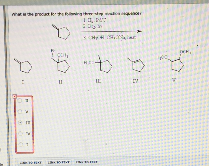 Solved What is the product for the following three-step | Chegg.com