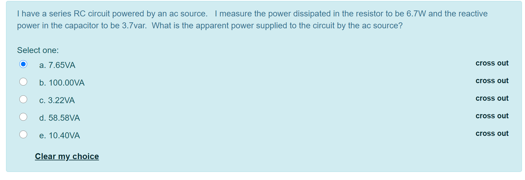 Solved I have a series RC circuit powered by an ac source. I | Chegg.com