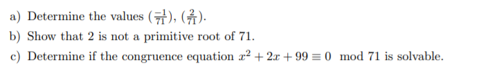 Solved a) Determine the values (71), (î). b) Show that 2 is | Chegg.com
