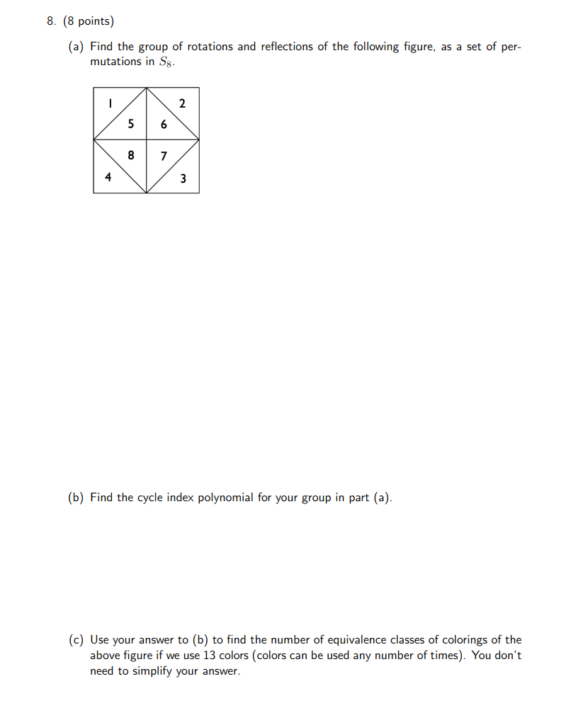 Solved (a) Find the group of rotations and reflections of | Chegg.com