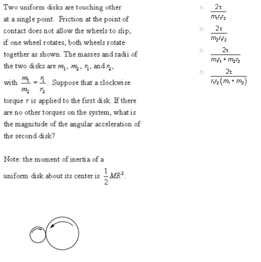 Solved Two uniform disks are touching other at a single | Chegg.com