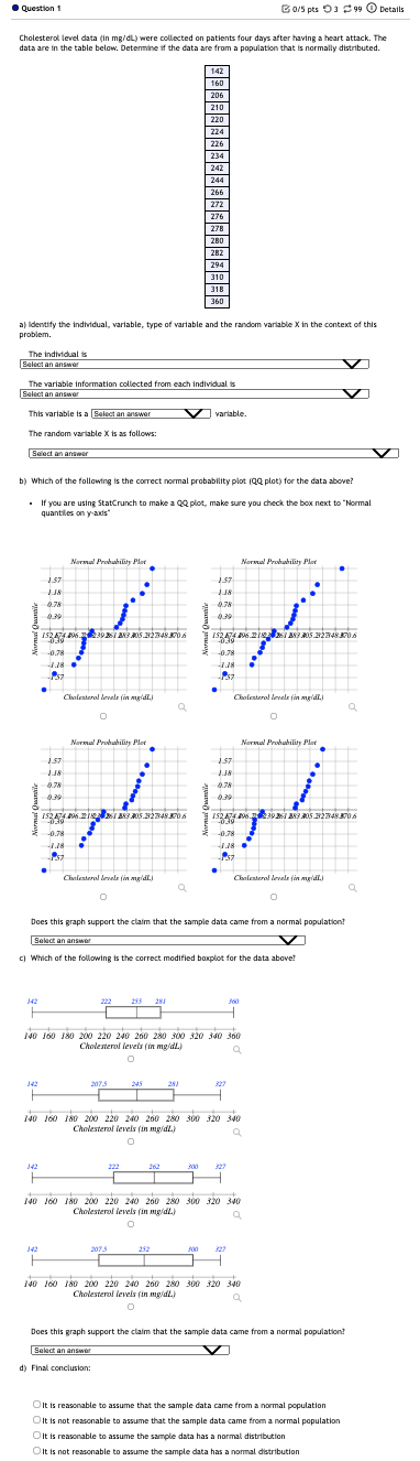 Solved a) ﻿Identify the individual, variable, type of | Chegg.com