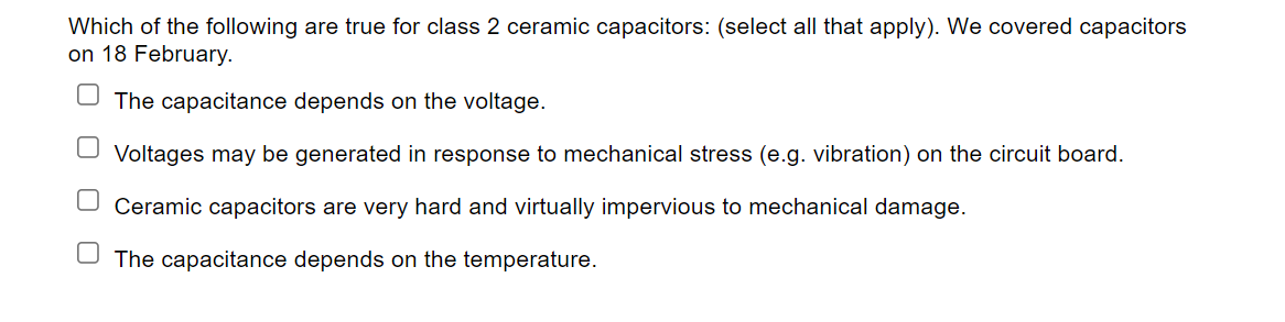 Solved Which of the following are true for class 2 ceramic | Chegg.com