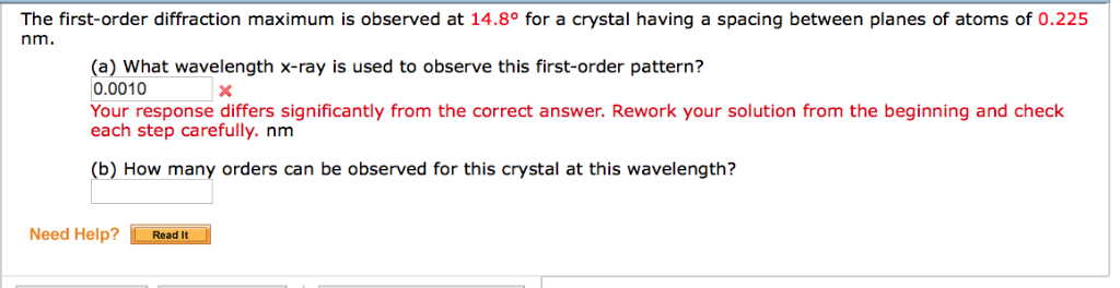 Solved The first-order diffraction maximum is observed at | Chegg.com