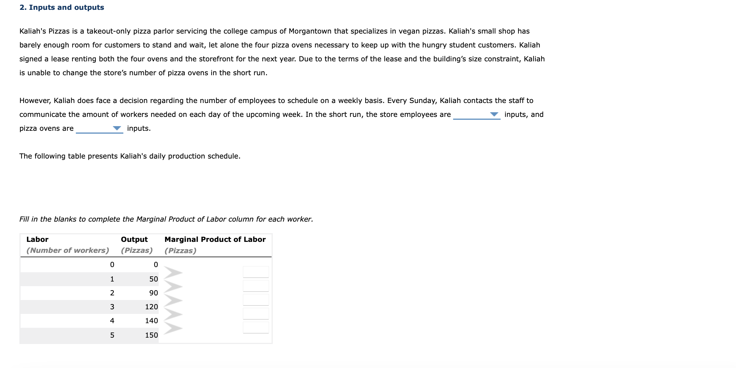 Solved On the following graph, plot Kaliah's production | Chegg.com