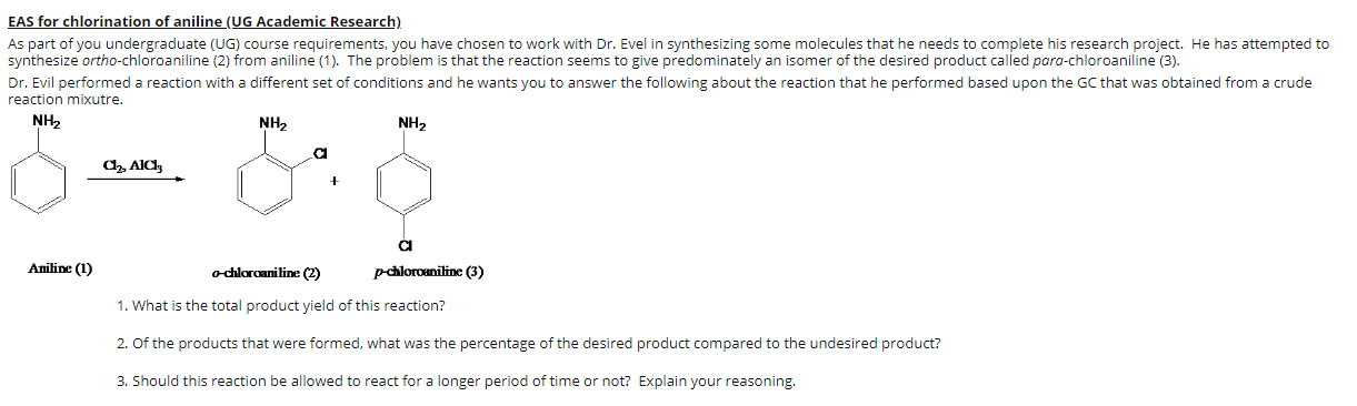 Solved EAS for chlorination of aniline (UG Academic | Chegg.com