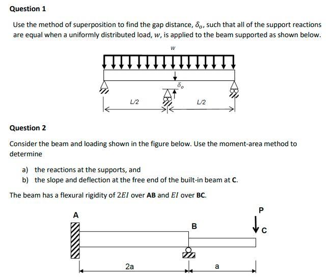 Solved Question 1 Use the method of superposition to find | Chegg.com