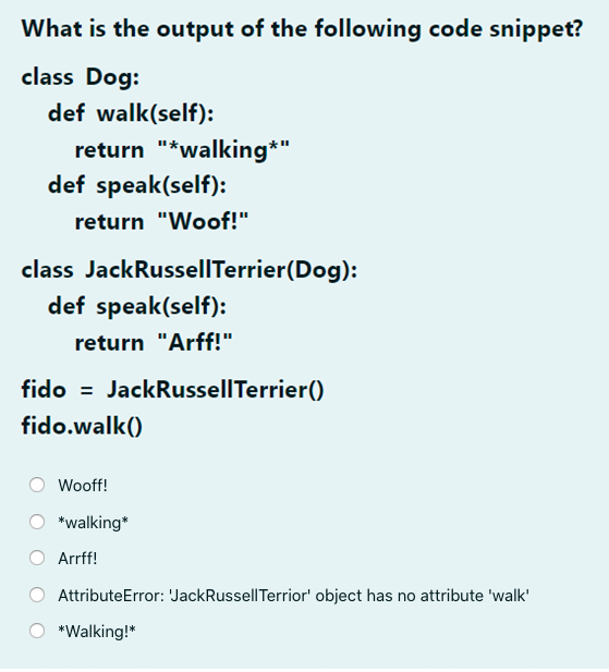 Solved What is the output of the following code snippet? | Chegg.com