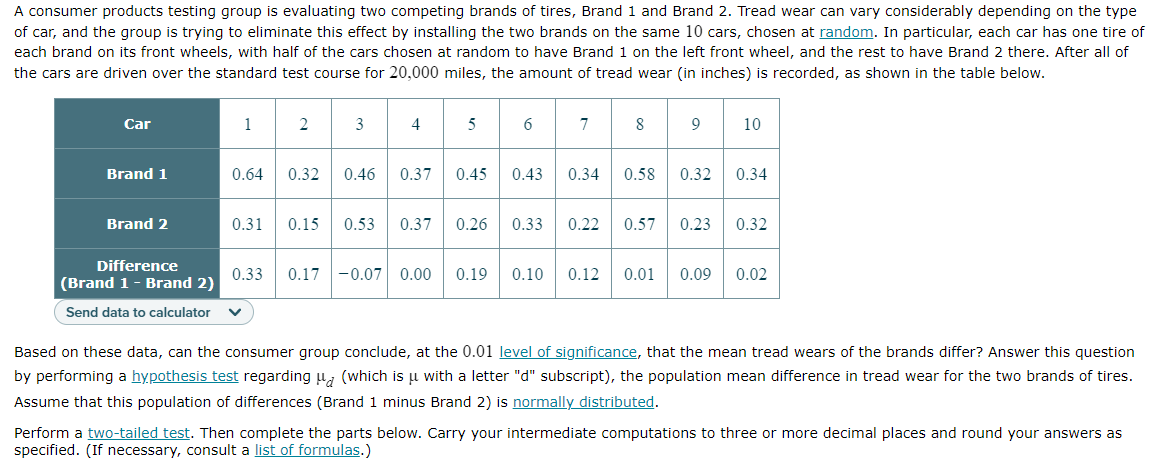 Solved A consumer products testing group is evaluating two | Chegg.com