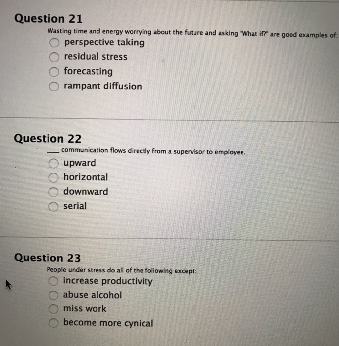 Solved Question 21 Wasting time and energy worrying about | Chegg.com