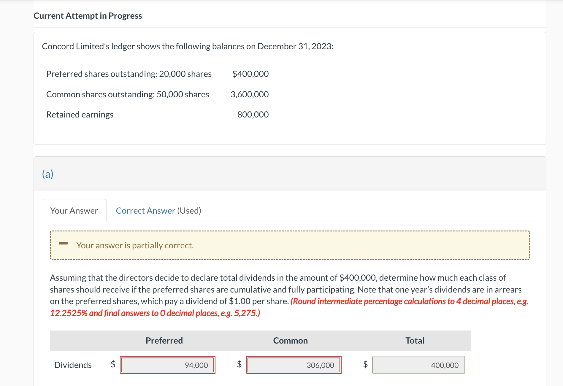 Solved Current Attempt in Progress Concord Limited's ledger | Chegg.com