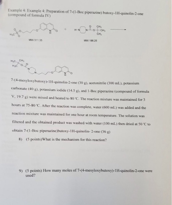Solved Example 4: Example 4: Preparation of 7-1-Boc | Chegg.com