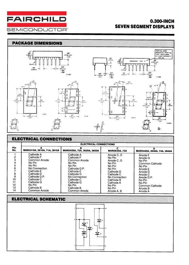 Solved Study the data sheet for the seven-segment-display | Chegg.com