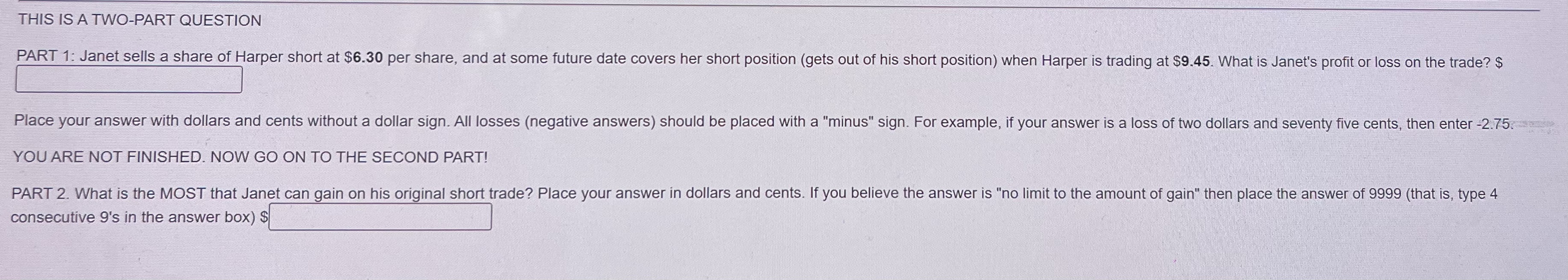 Solved THIS IS A TWO-PART QUESTIONPART 1: Janet sells a | Chegg.com