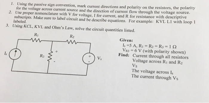 Solved Using the passive sign convention, mark current | Chegg.com