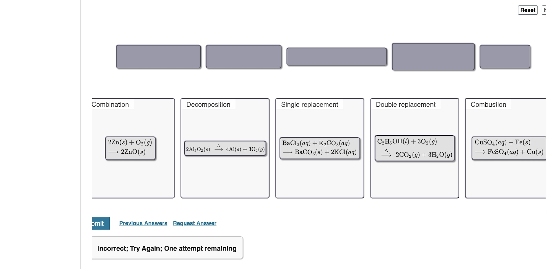 Solved Incorrect; Try Again; One attempt remaining | Chegg.com